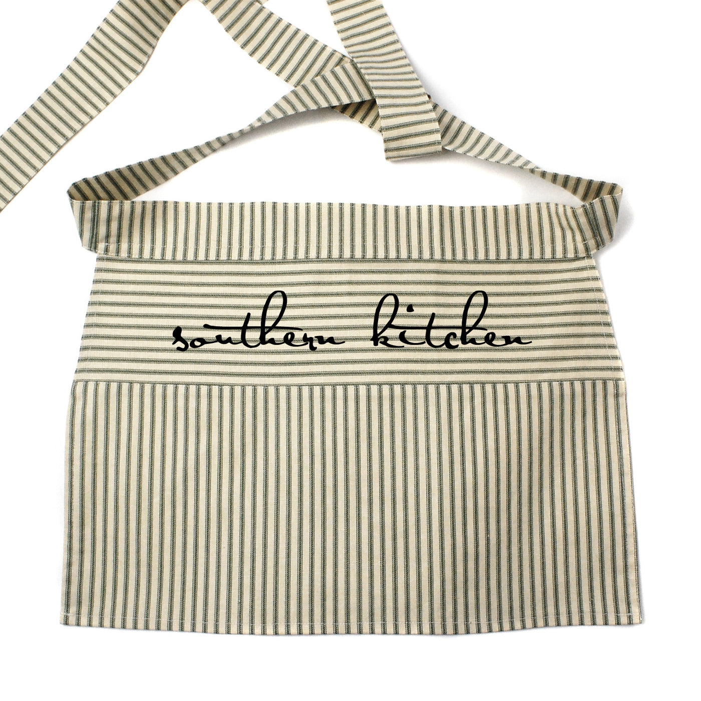 A Southern Bucket Bon Appetit Half Apron, Cotton Striped - A Southern ...