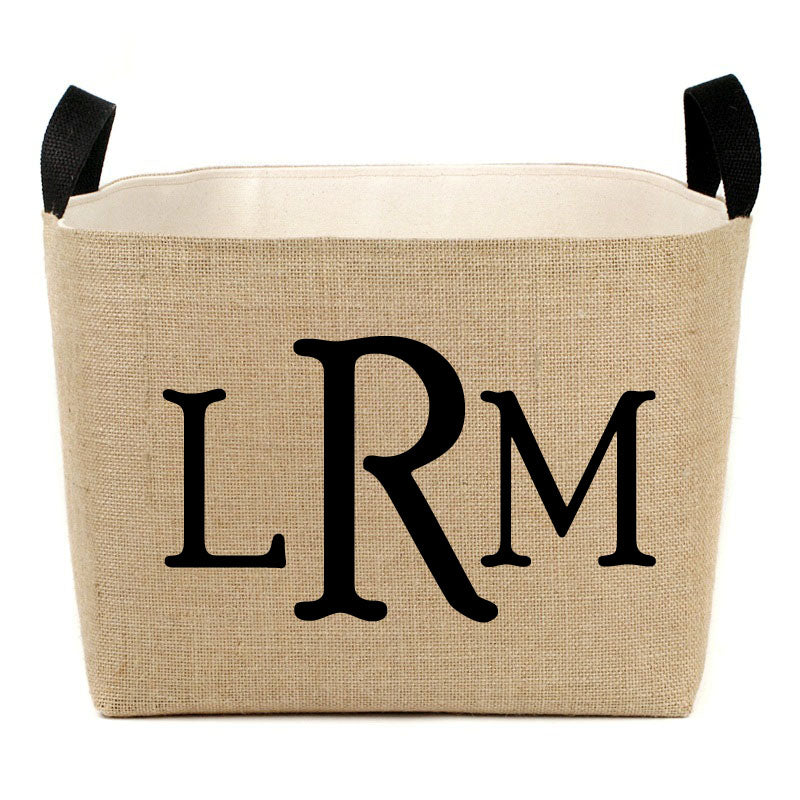 Burlap Storage Baskets Organizer Handcrafted in NC - A Southern Bucket ...