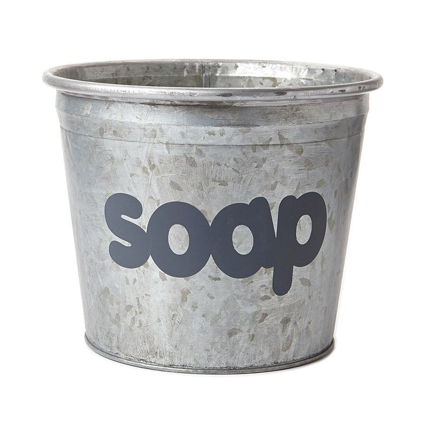 A Southern Bucket Soap Storage Bucket, Galvanized Metal, Gray - A ...